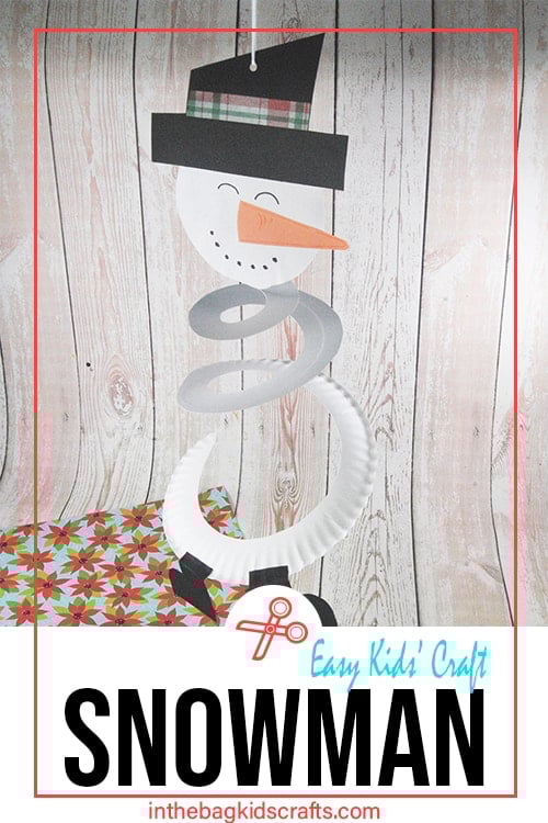 Paper Plate Snowman Craft (with FREE Template) • In the Bag Kids' Crafts
