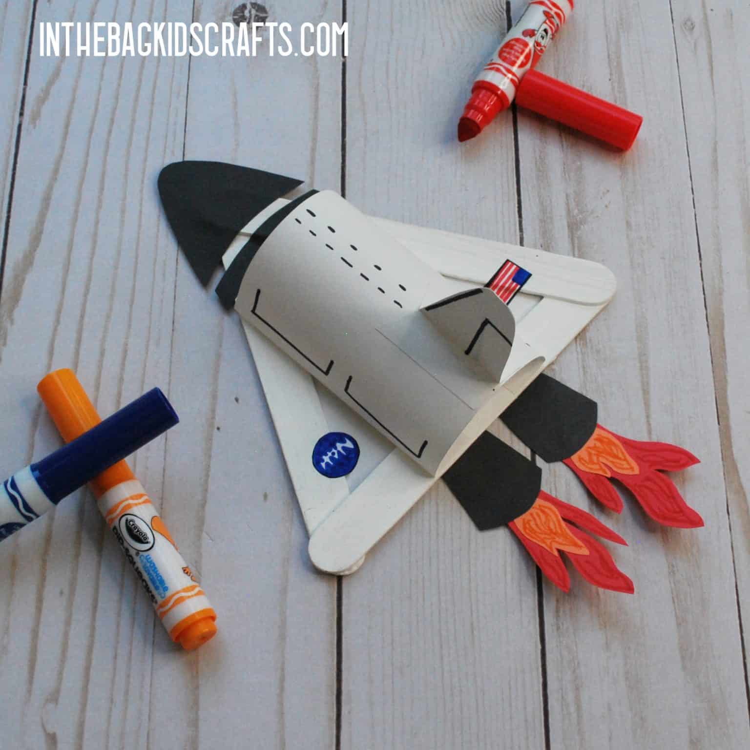Moon Craft {with Flying Rocket Ship} • In the Bag Kids' Crafts