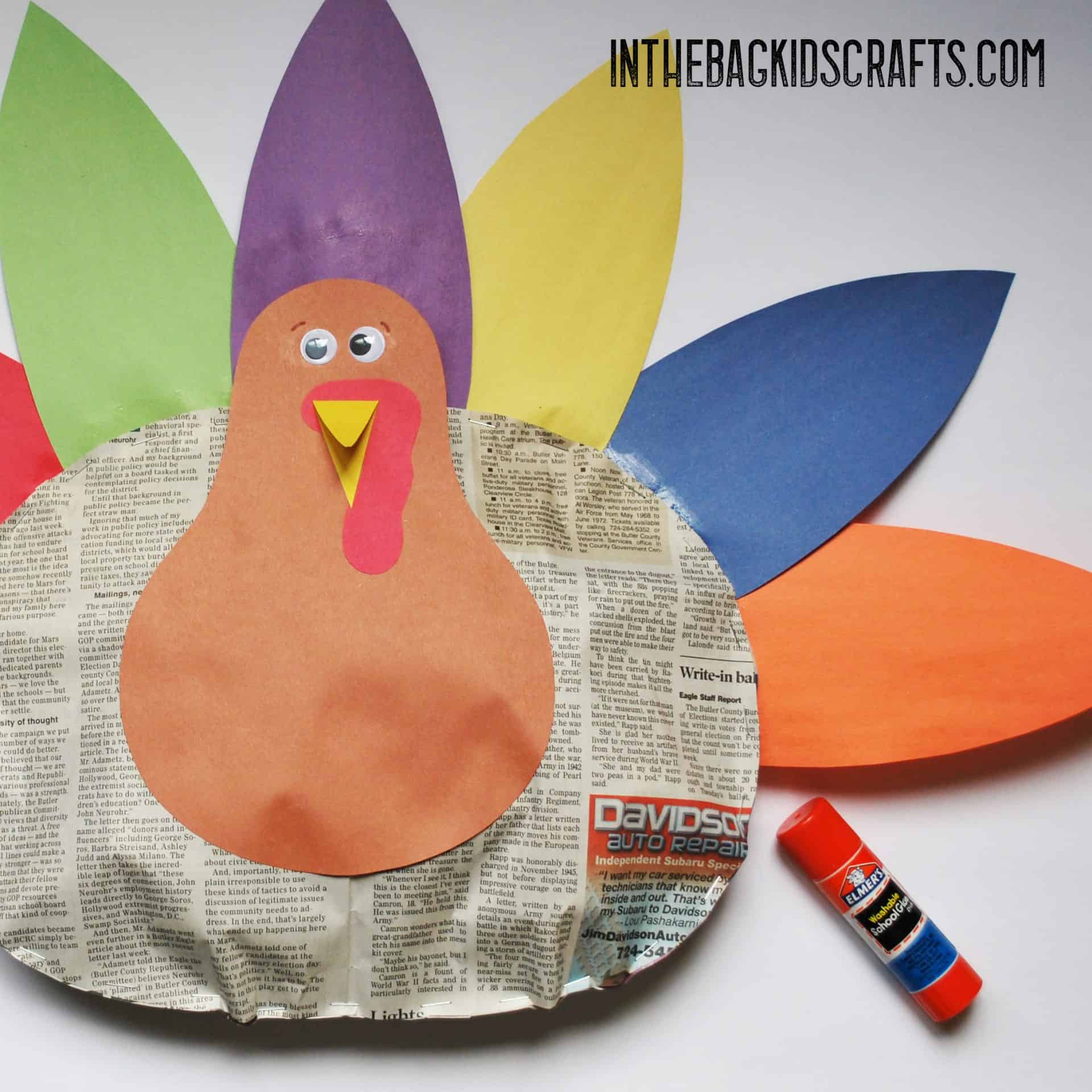 Stuffed Thanksgiving Turkey Kids' Craft • In the Bag Kids' Crafts