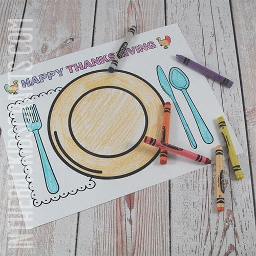 Thanksgiving Placemat (FREE Printable) • In the Bag Kids' Crafts