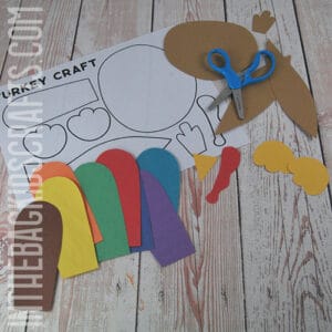 Thanksgiving Turkey Craft (FREE Template) • In the Bag Kids' Crafts