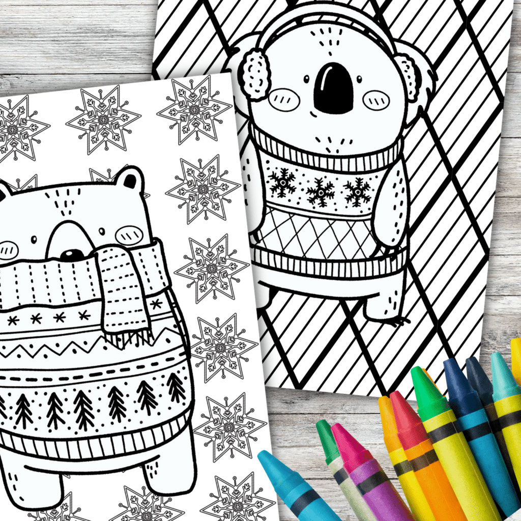 Winter Animal Coloring Pages {FREE!} • In the Bag Kids' Crafts