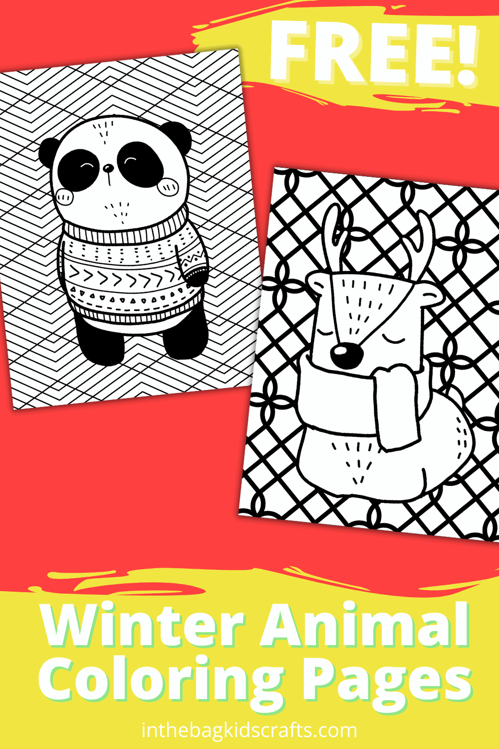 Winter Animal Coloring Pages {FREE!} • In the Bag Kids' Crafts
