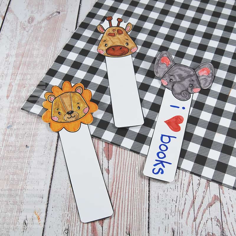 Cute Printable Zoo Animal Bookmarks (FREE pdf) • In the Bag Kids' Crafts