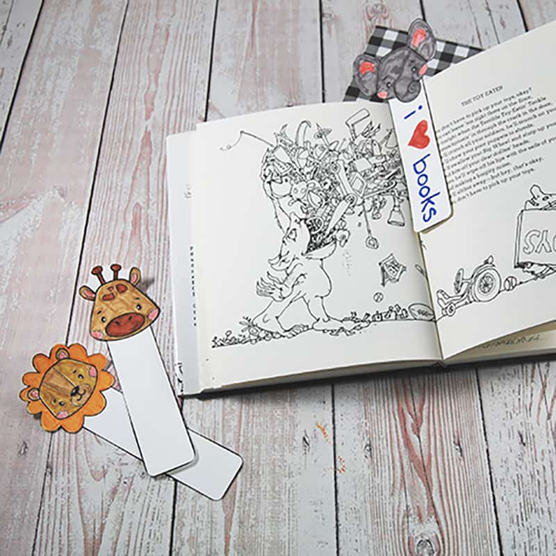 Cute Printable Zoo Animal Bookmarks (FREE pdf) • In the Bag Kids' Crafts