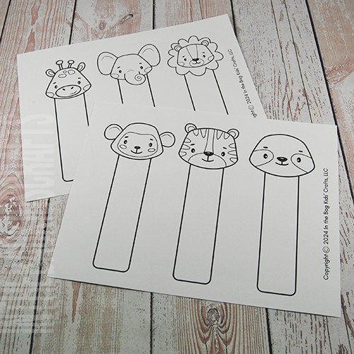 Cute Printable Zoo Animal Bookmarks (FREE pdf) • In the Bag Kids' Crafts