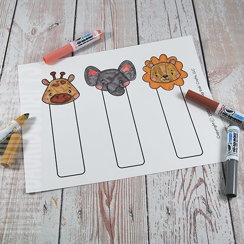 Cute Printable Zoo Animal Bookmarks (FREE pdf) • In the Bag Kids' Crafts