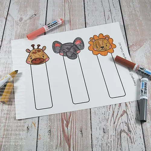 Cute Printable Zoo Animal Bookmarks (FREE pdf) • In the Bag Kids' Crafts